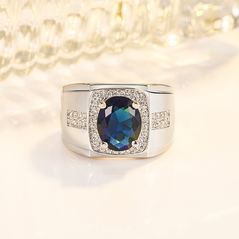 Oval Cut Ocean Blue Men's Ring - Honest FulPhilment | eCommerce ...