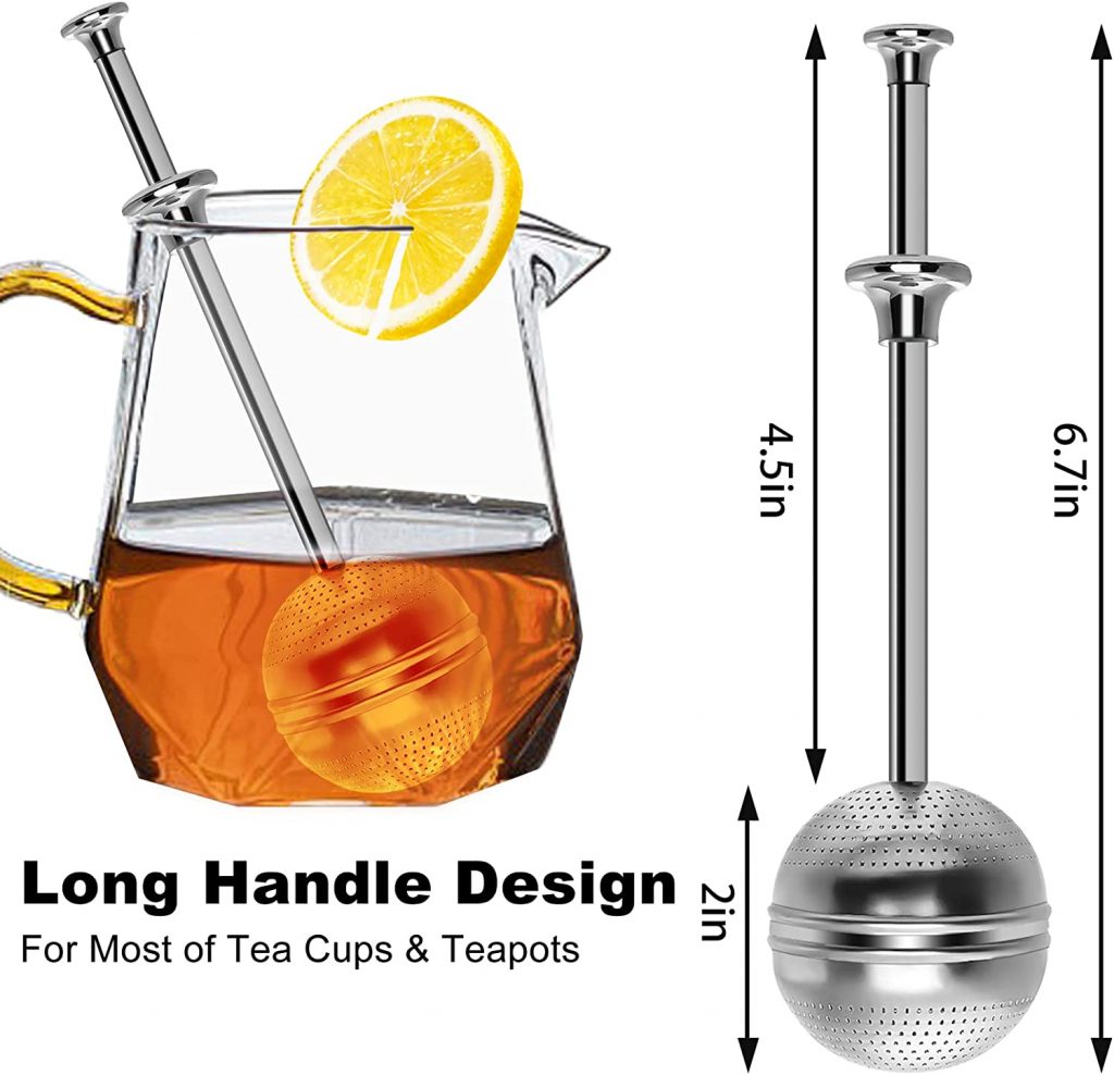 Stainless Steel Tea Strainer Long Handle Tea Ball Tea Infuser Filter ...
